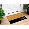 24" X 36" Natural And Black Color Block Hello Outdoor Coir Door Mat ...