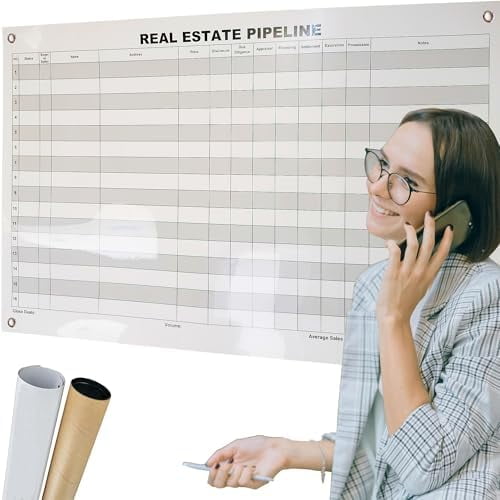 24" X 36" Real Estate Pipeline Dry Erase Board for Wall,Visual Realtor ...