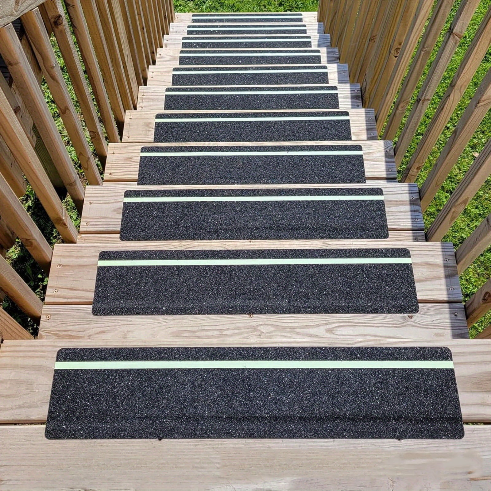 24" X 4"(5-Pack) Anti Slip Traction Treads with Glow in The Dark Stripe ...