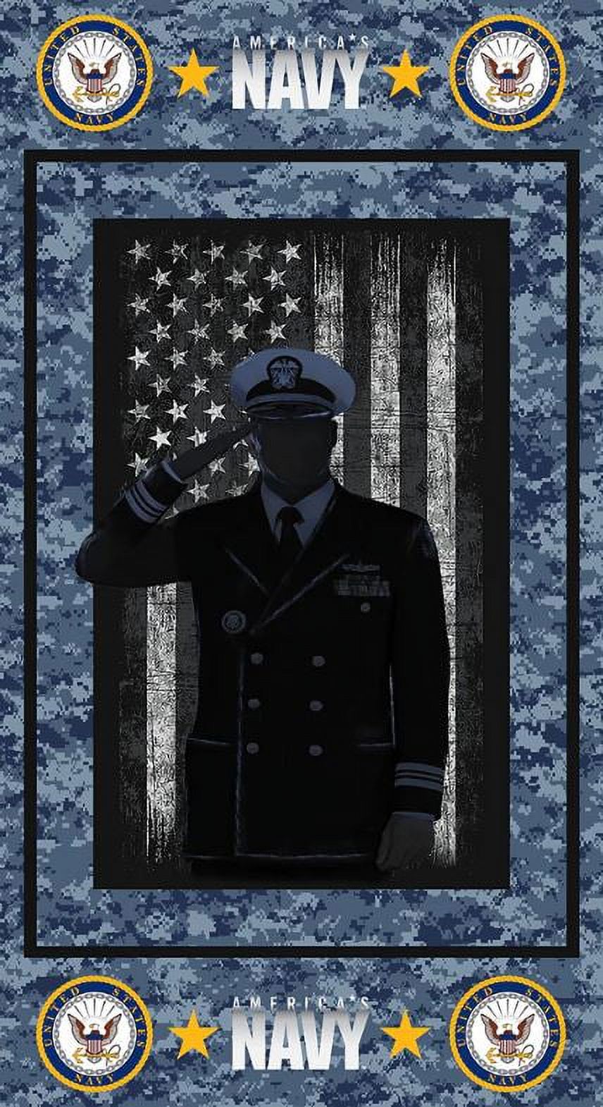 24" X 44" Panel America's Navy United States Navy USA American Flag ...