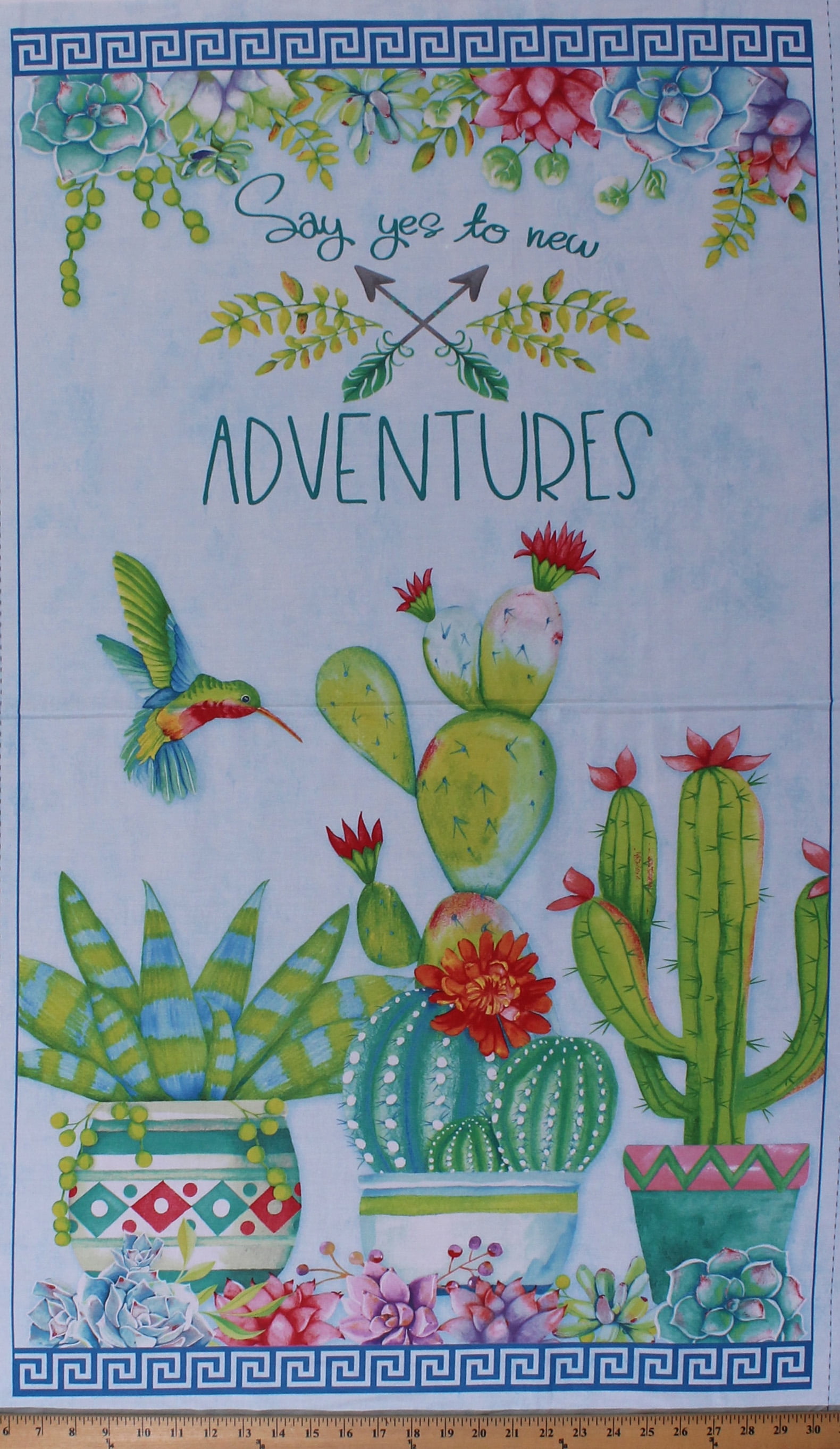 24" X 44" Panel Cacti Cactus Plants Southwest Succulents in Pots ...