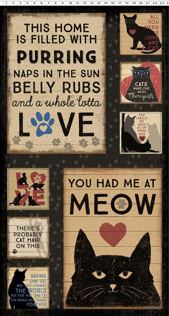 24" X 44" Panel Cats Pets Kittens Kitty Felines Animals Purrfection ...