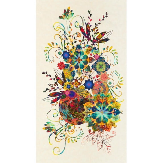 24" X 44" Panel Venice by Christiane Marques Bright Flowers Floral ...