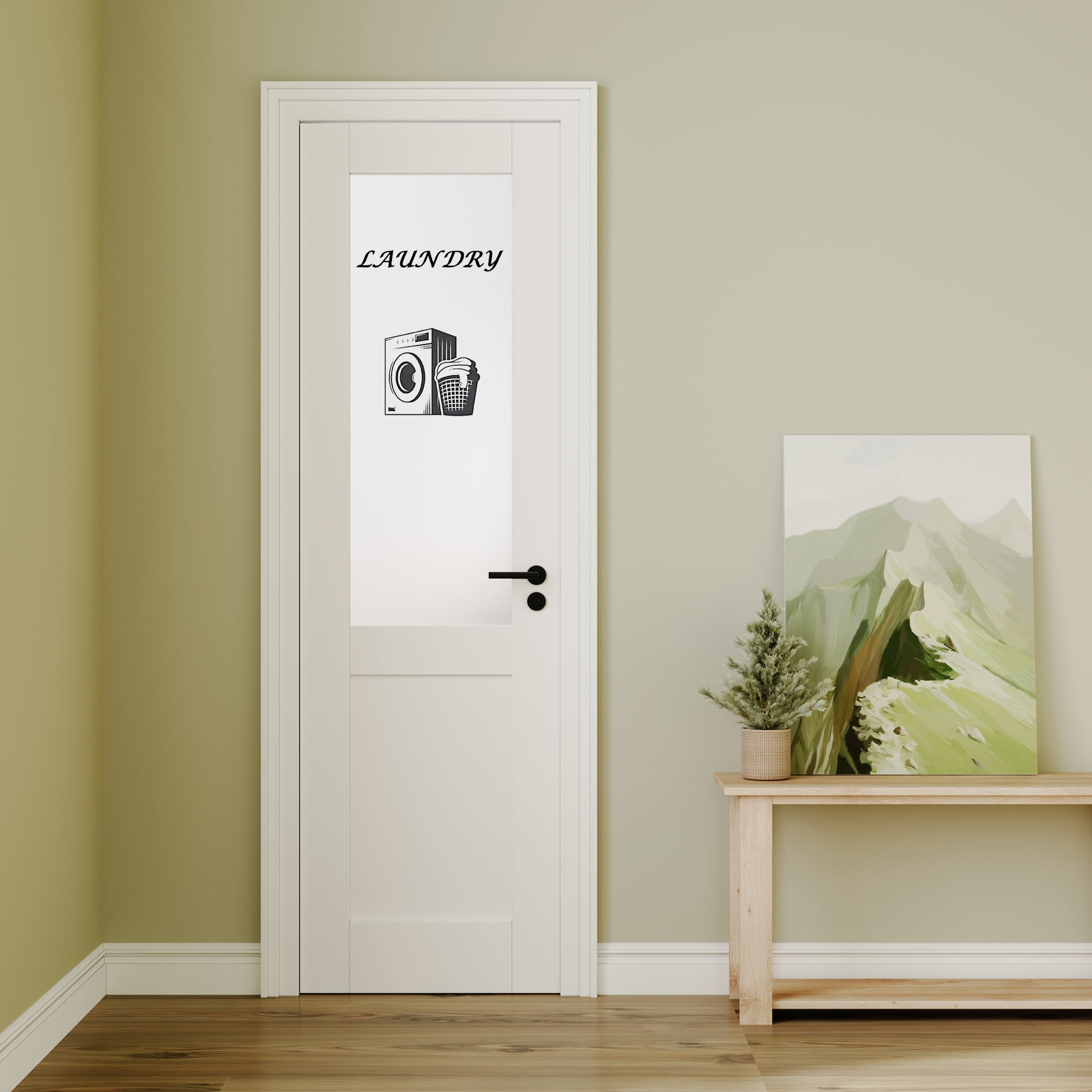 24" X 80" Laundry Door Solid Manufactured Wood Glass Standard Door ...