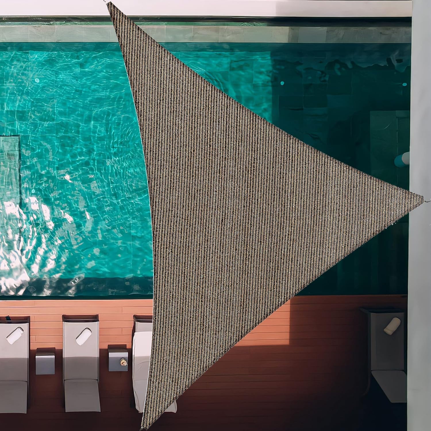 24' X 24' X 24' Brown Triangle Sun Shade Sail Sun Block Canopy Awning ...