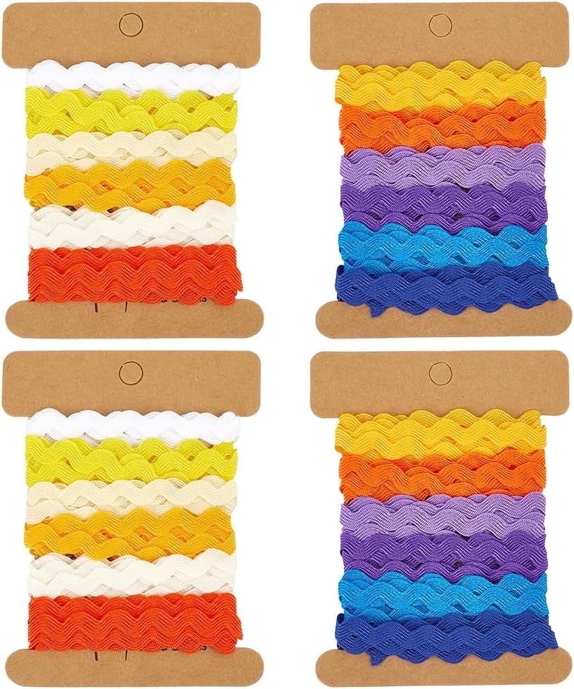 24 Yards 2 Styles Rick Rack Trim 1/4 inch(7.5mm) Wave Ribbon Sewing ...