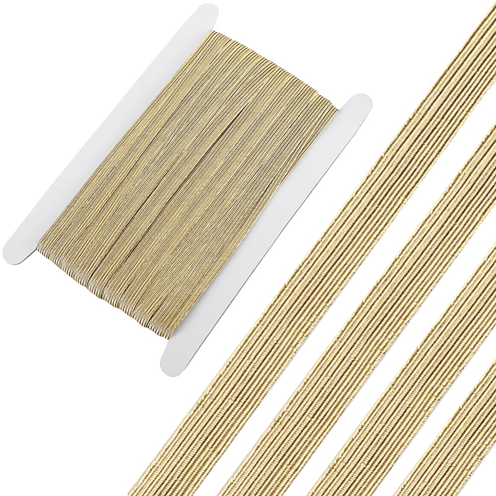 24 Yards Flat Elastic Cord/Band Webbing Garment Sewing Accessories Gold ...