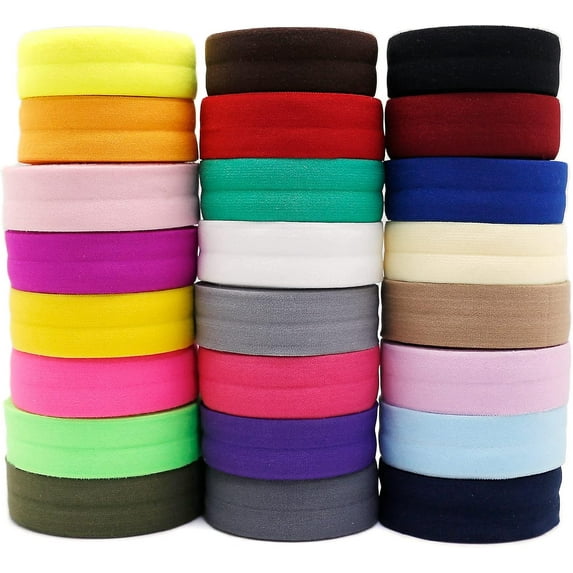 24 Yards Fold Over Elastic Solid Color Trim Elastic 3/4 inch 20mm ...