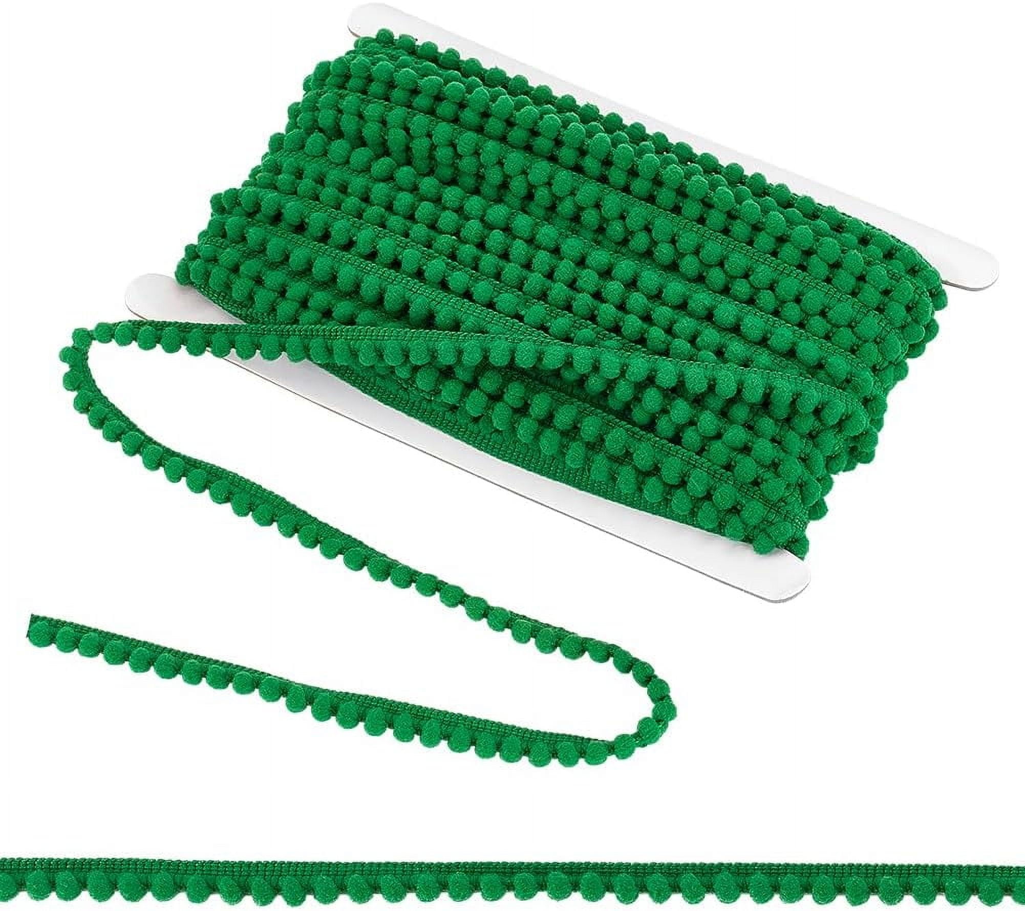 24 Yards Green Pom Pom Trim 3/8 inch Wide Ball Fringe Trim Tassel Trim ...