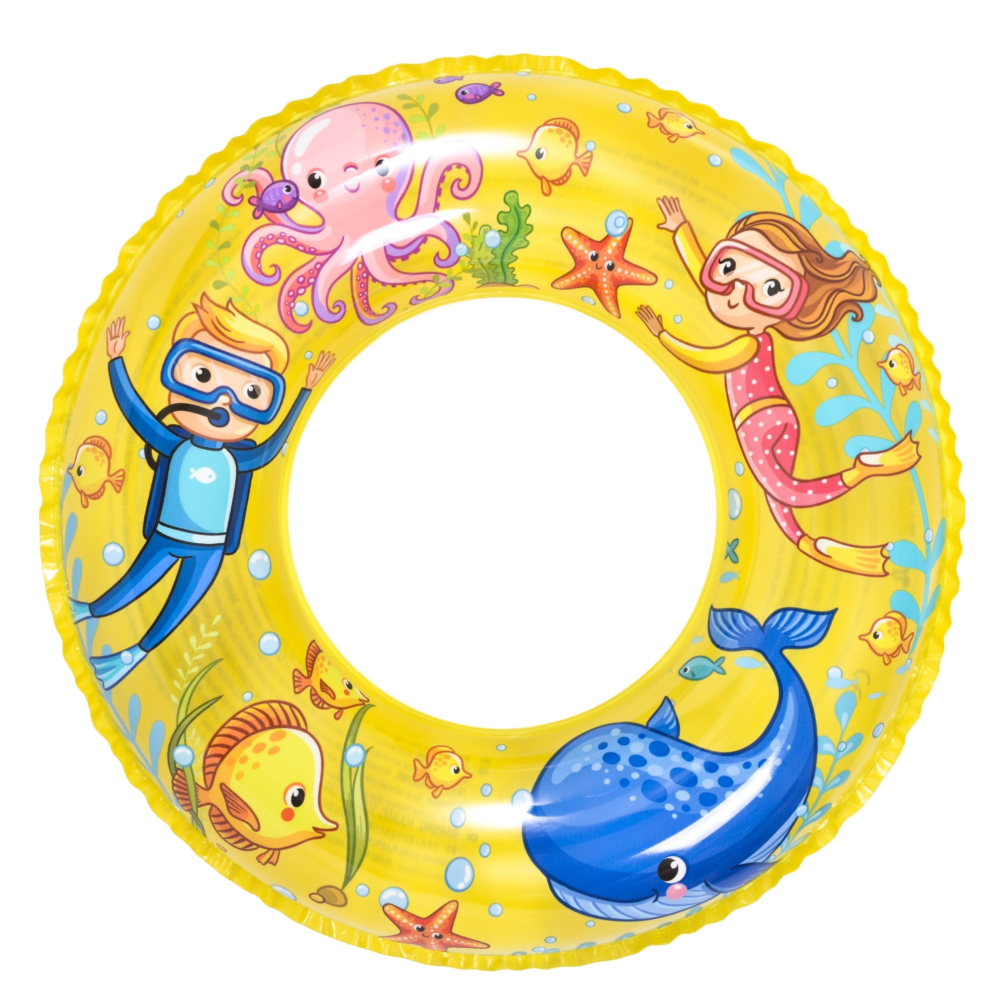 24" Yellow Inflatable Sea World inner Tube Pool Float - Walmart.com