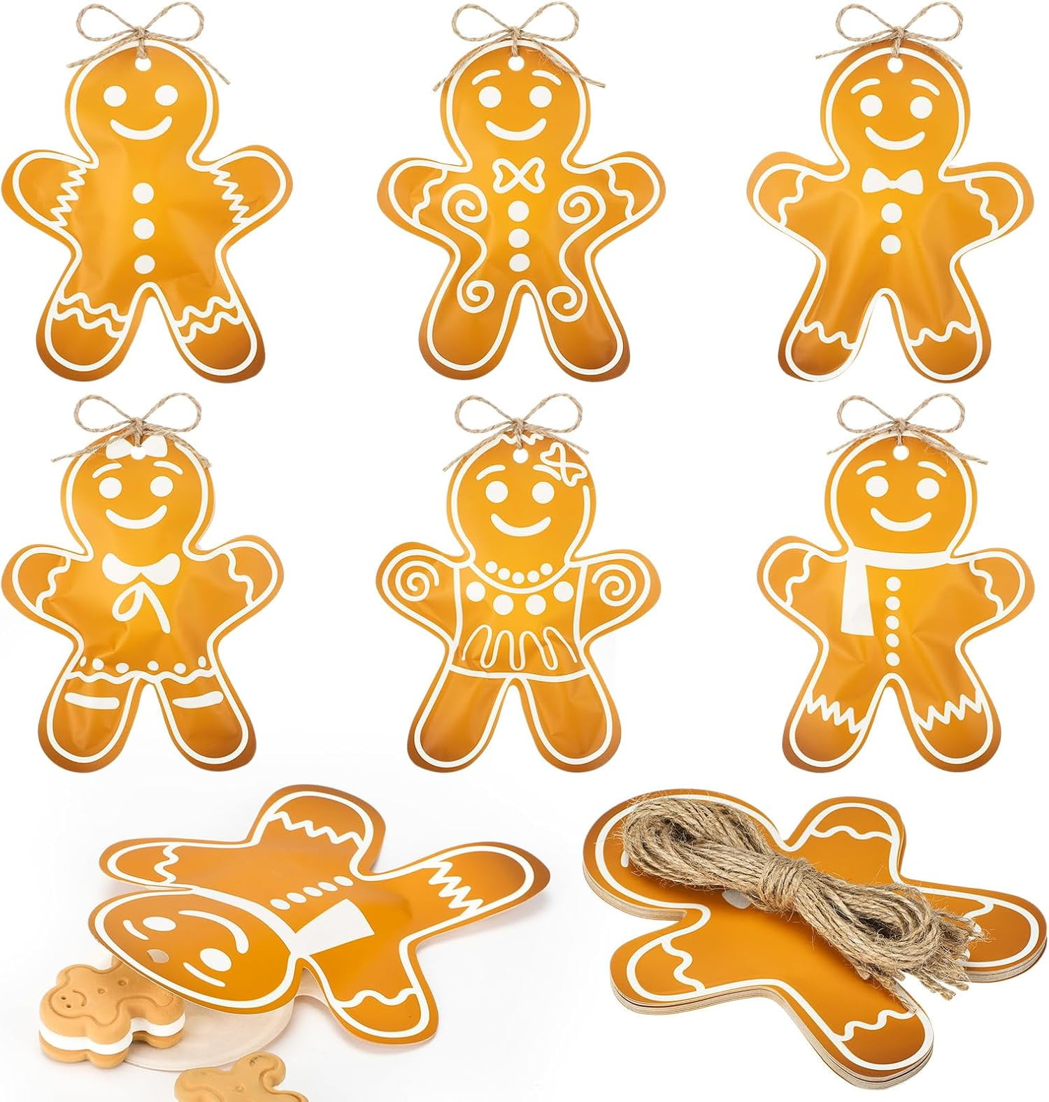 24 count Christmas Gingerbread Man Bags Winter Snow Gingerbread Man ...