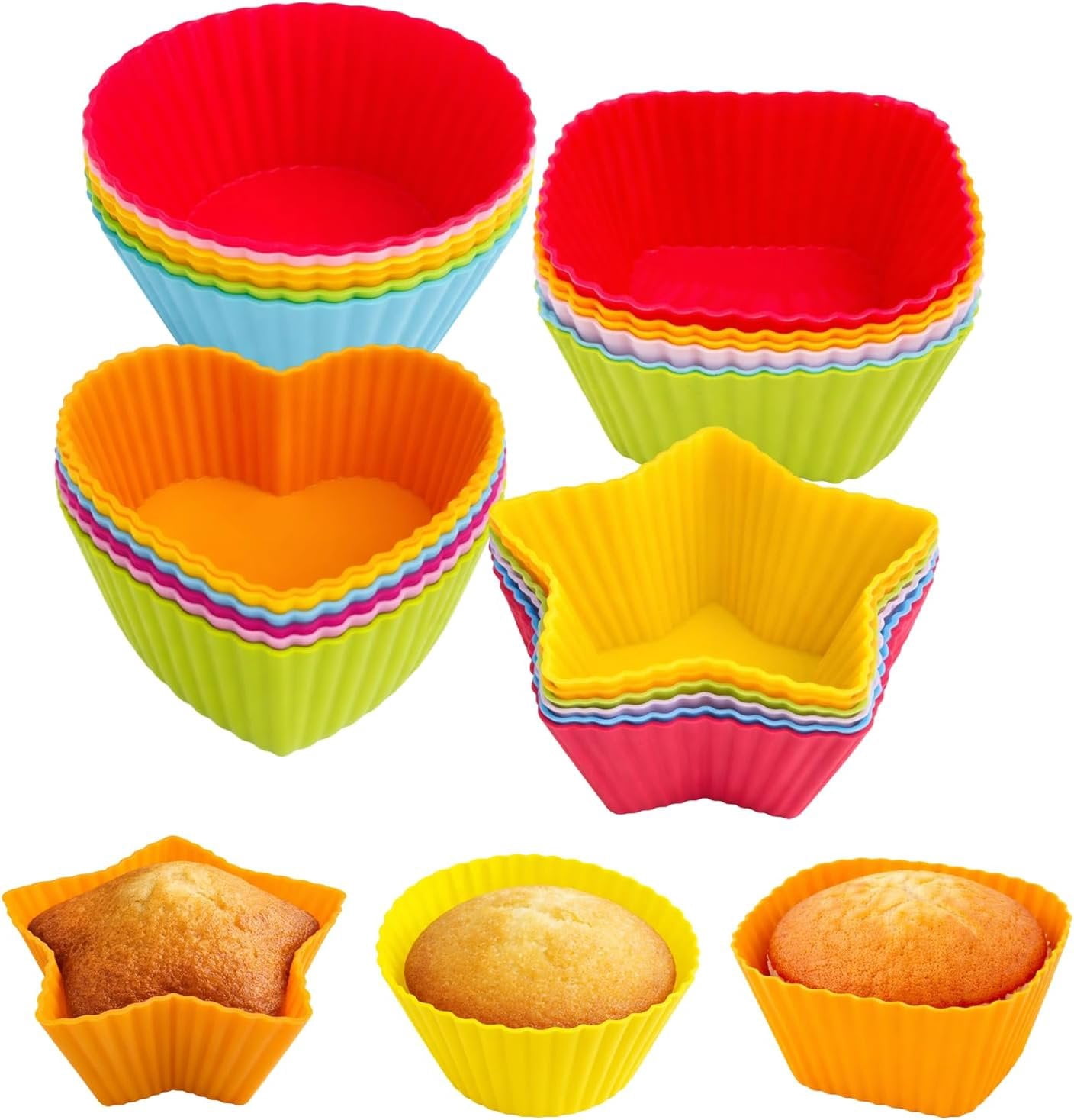 24 count Cupcake Liners,Non-Stick Muffin Cups for Baking, Baking Cups ...