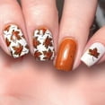 24 count Fall Press Nails Medium Square False Nails Orange Nails with ...