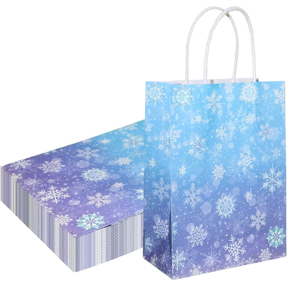 24 count Snoflake Bags Snoflake Paper Goodie Bags Frozen Party Favor ...