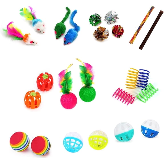 24 count Toys for Cats, Indoor Kittens - Interactive Variety Pack ...