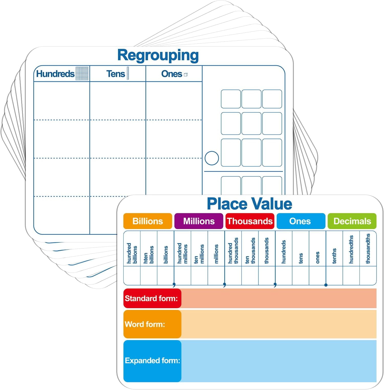 24 count Value Double Sided Cardboard for Students Dry Erase Sheets ...