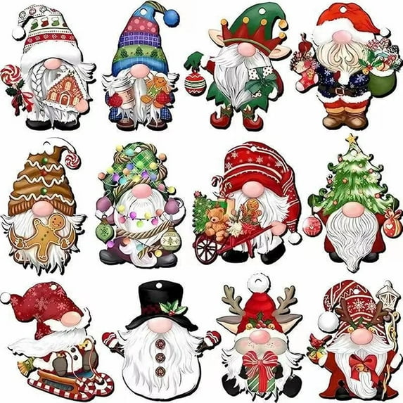 24 count Wooden Christmas Ornaments, Hangable Christmas Decorations for ...