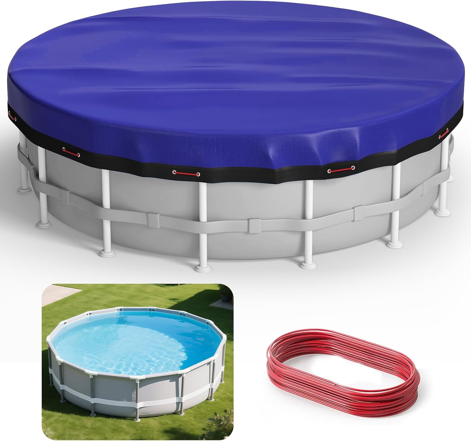 24 ft Pool Cover for Above Ground Pools Round 24Ft Covers for Circle ...