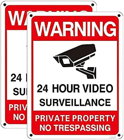24 hou video surveillance sign,security camera sign, non-intrusive ...
