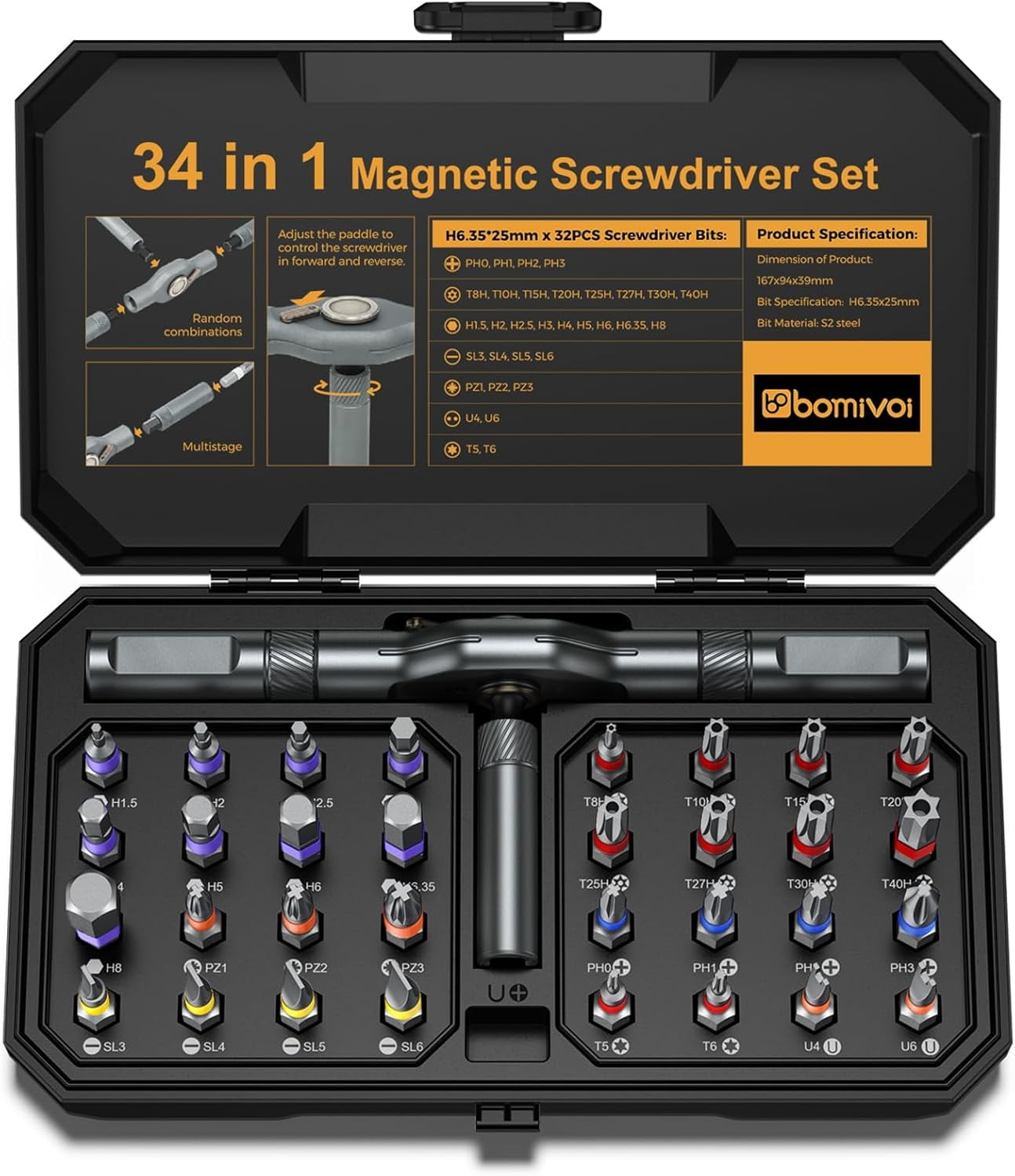 24-in-1 Magnetic Screwdriver Set – DIY Ratchet Screwdriver with Multi ...