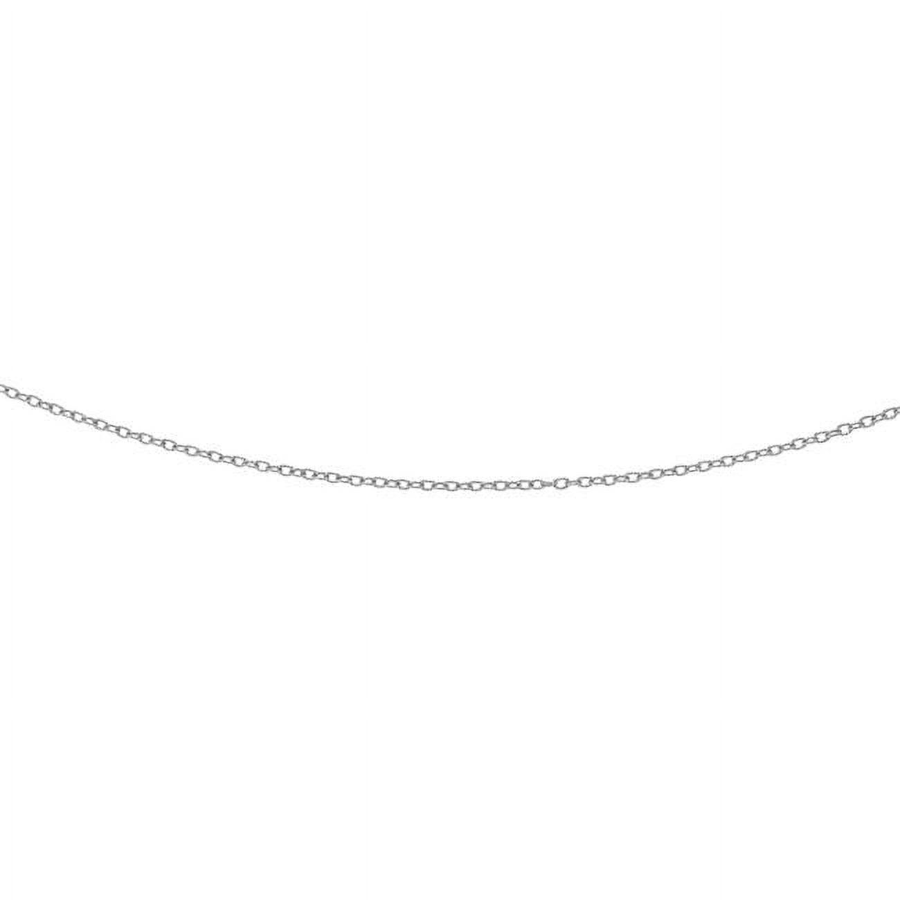24 in. 14K White Gold Textured Cable Chain with Pear Shaped Lobster ...