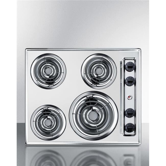 24 in. 230V Wide 4-Burner Coil Cooktop, Chrome - Walmart.com