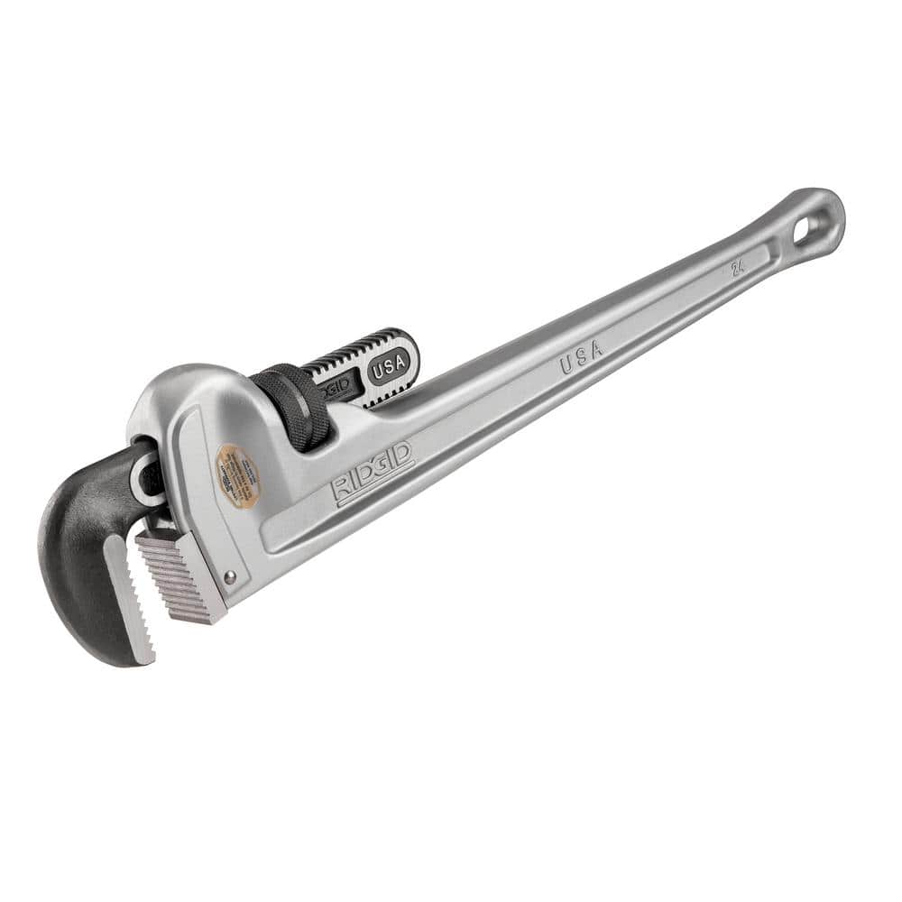 24 in. Aluminum Straight Pipe Wrench for Plumbing, Sturdy Plumbing Pipe ...