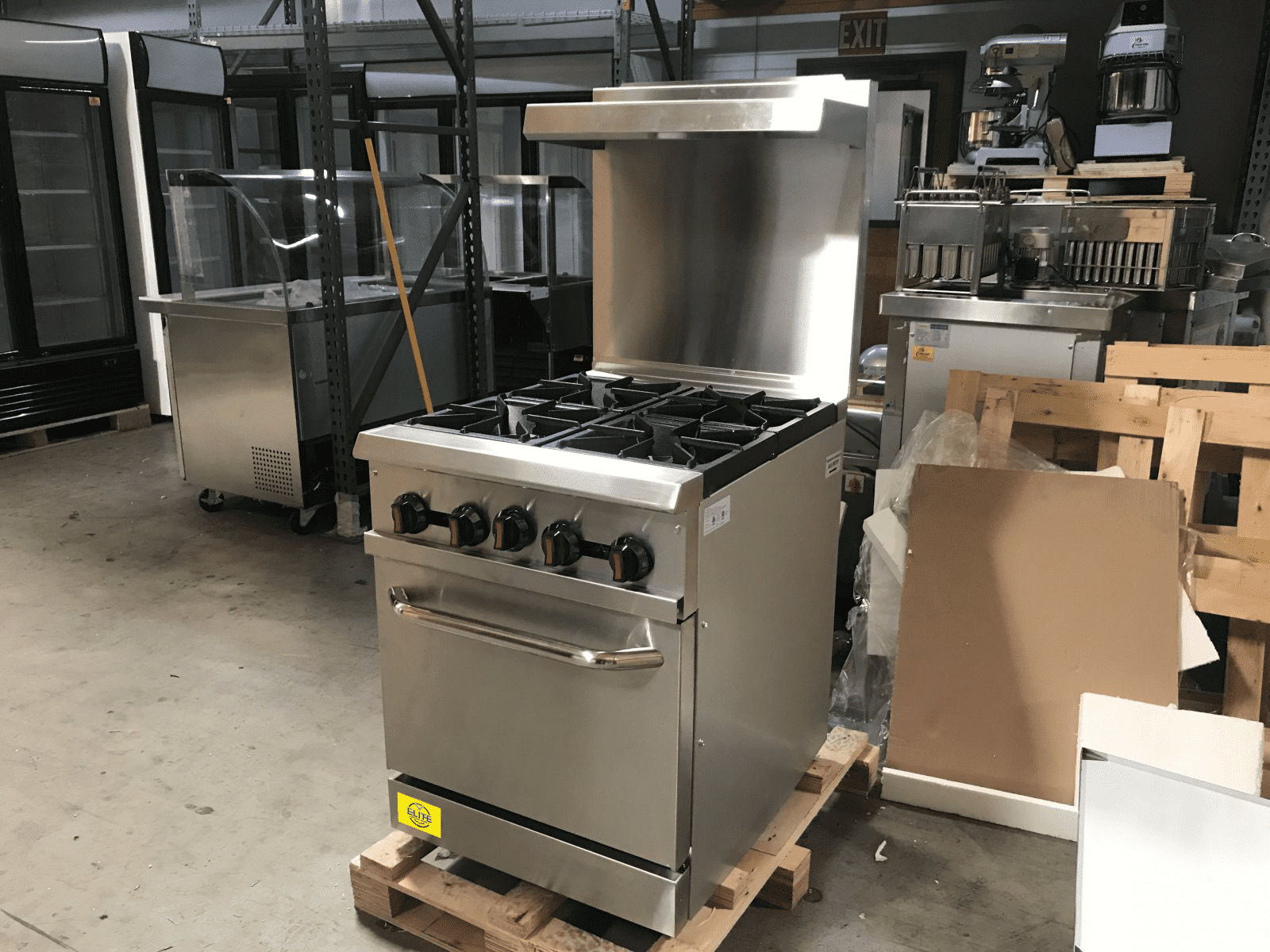 24 in. Commercial Four Burner Propane Oven Range in Stainless Steel 151 ...