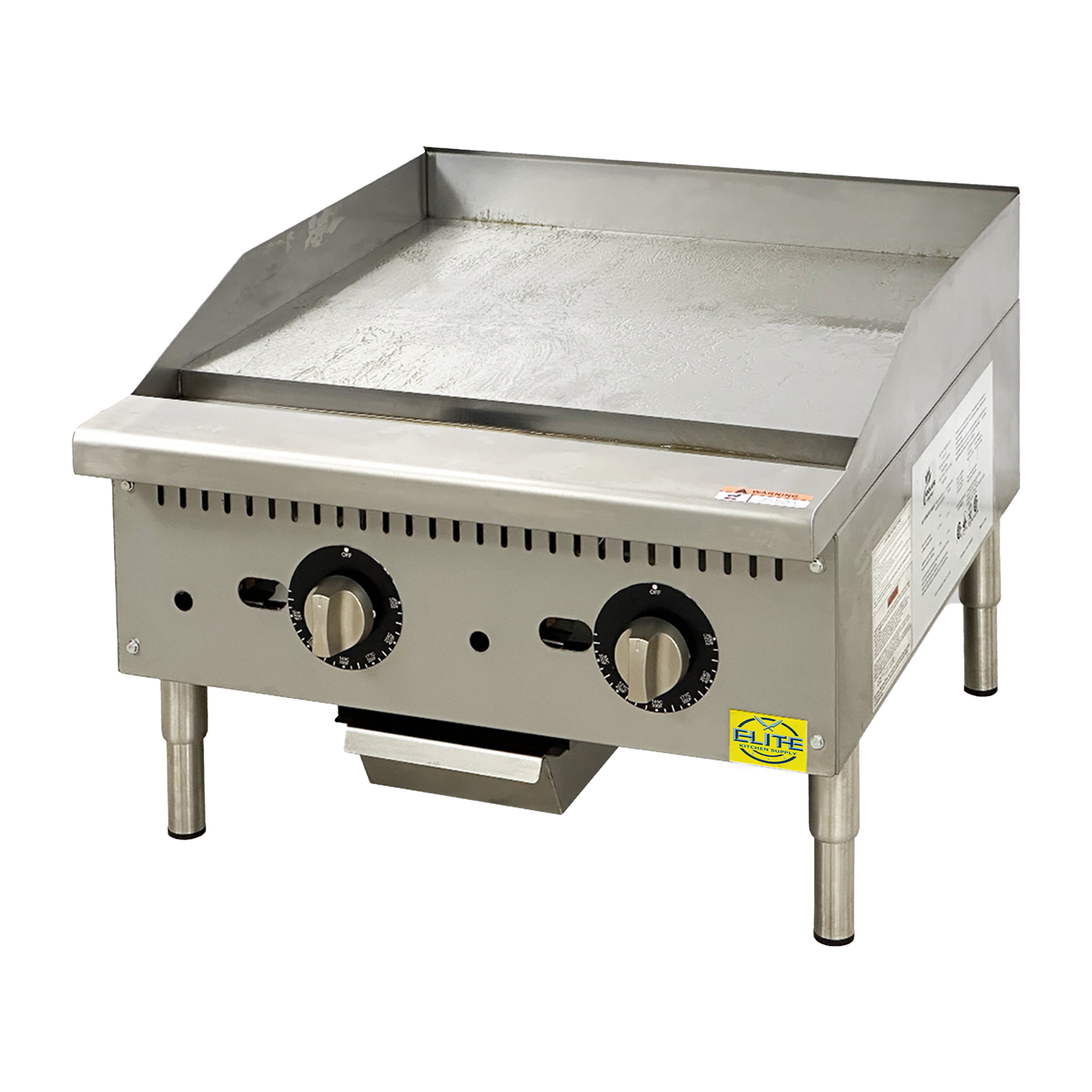 24 in. Commercial Gas Countertop Griddle 60,000 BTU Thermostat Griddle ...