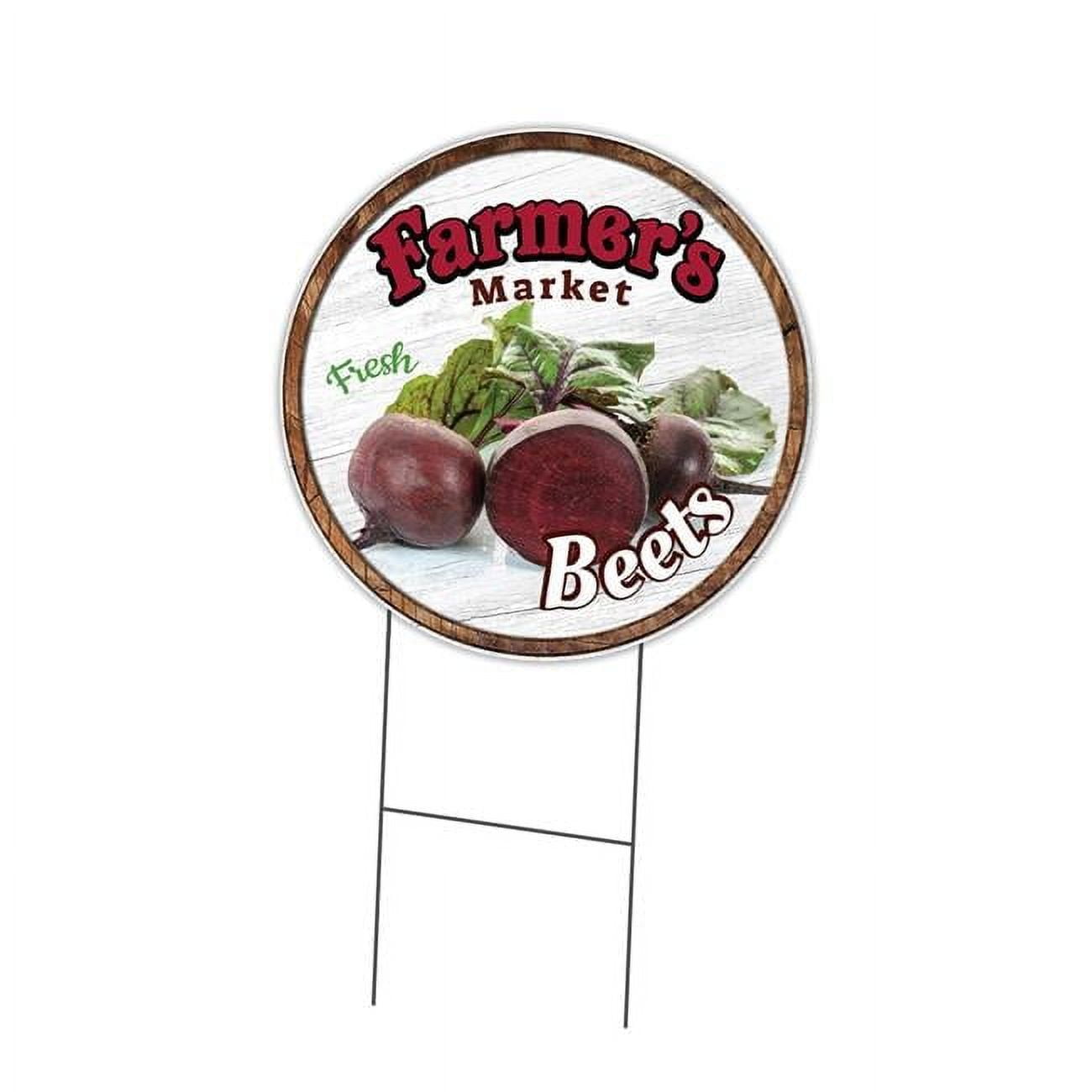 24 in. Double Sided Corrugated Circular Plastic Sign - Farmers Market ...