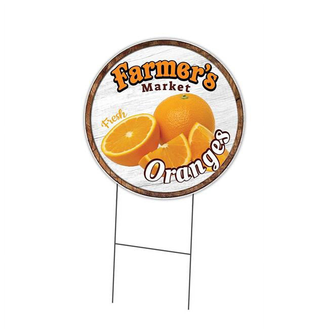 24 in. Double Sided Corrugated Circular Plastic Sign - Farmers Market ...