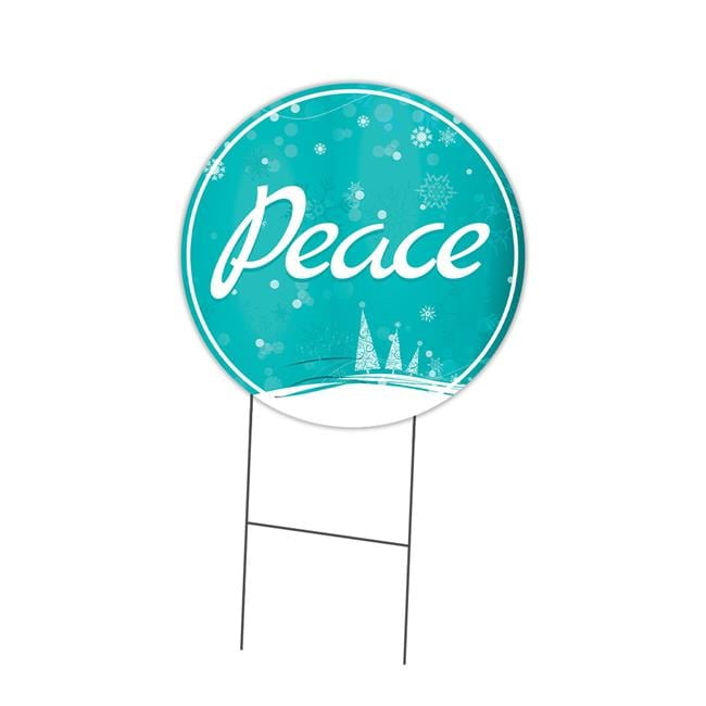 24 in. Double Sided Corrugated Circular Plastic Sign - Peace - Walmart.com