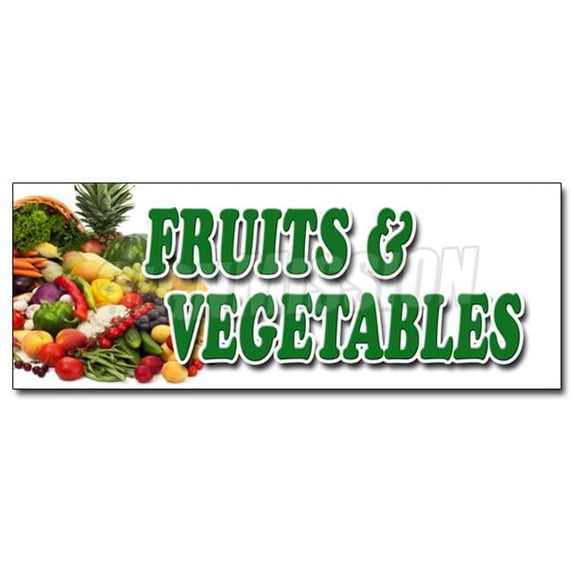 24 in. Fruits & Vegetables Decal Sticker - Local Locally Grown Organic ...