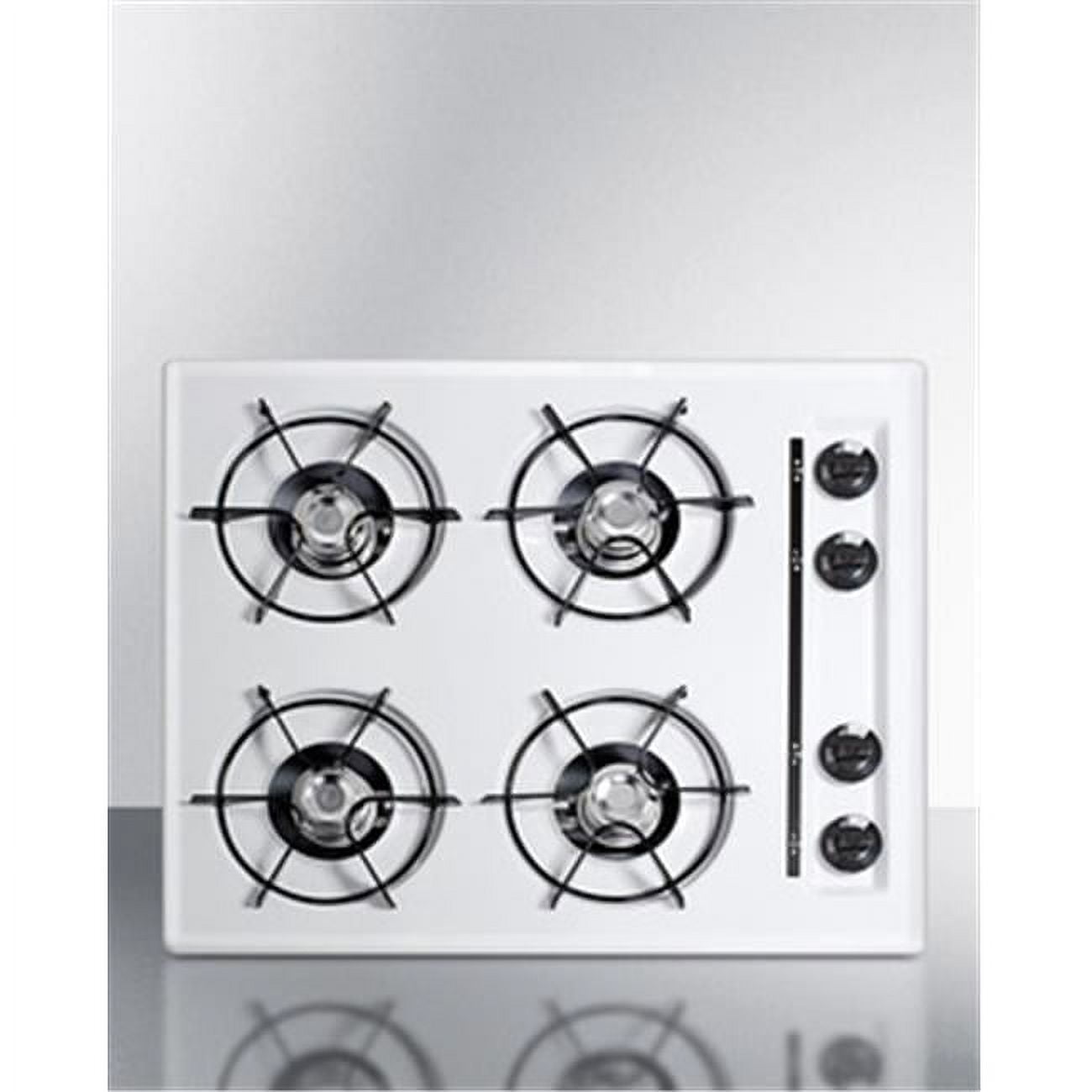 24 in. Gas Open Burner Cooktop, White - Walmart.com