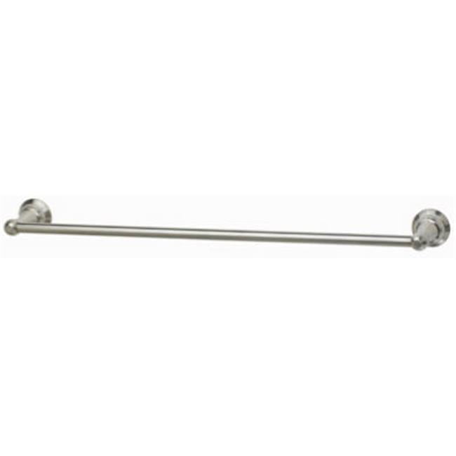 24 in. HomePointe PVD Brushed Nickel Vintage Towel Bar, Brass Base ...
