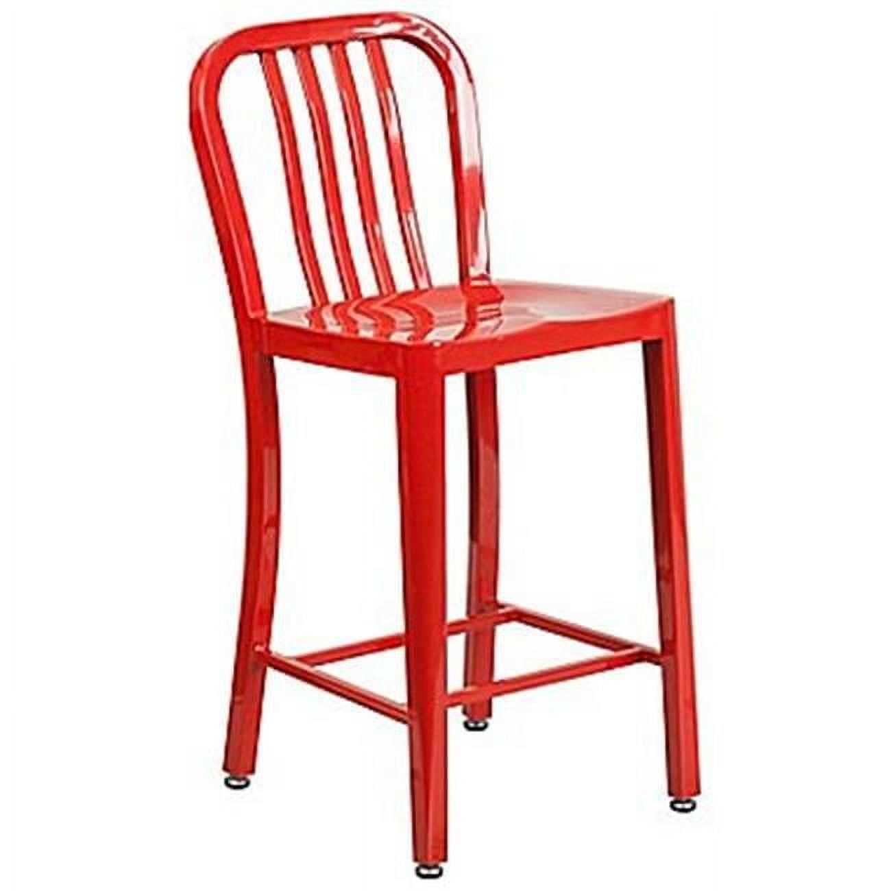24 in. Metal Dining Counter Stool - Red - Walmart.com