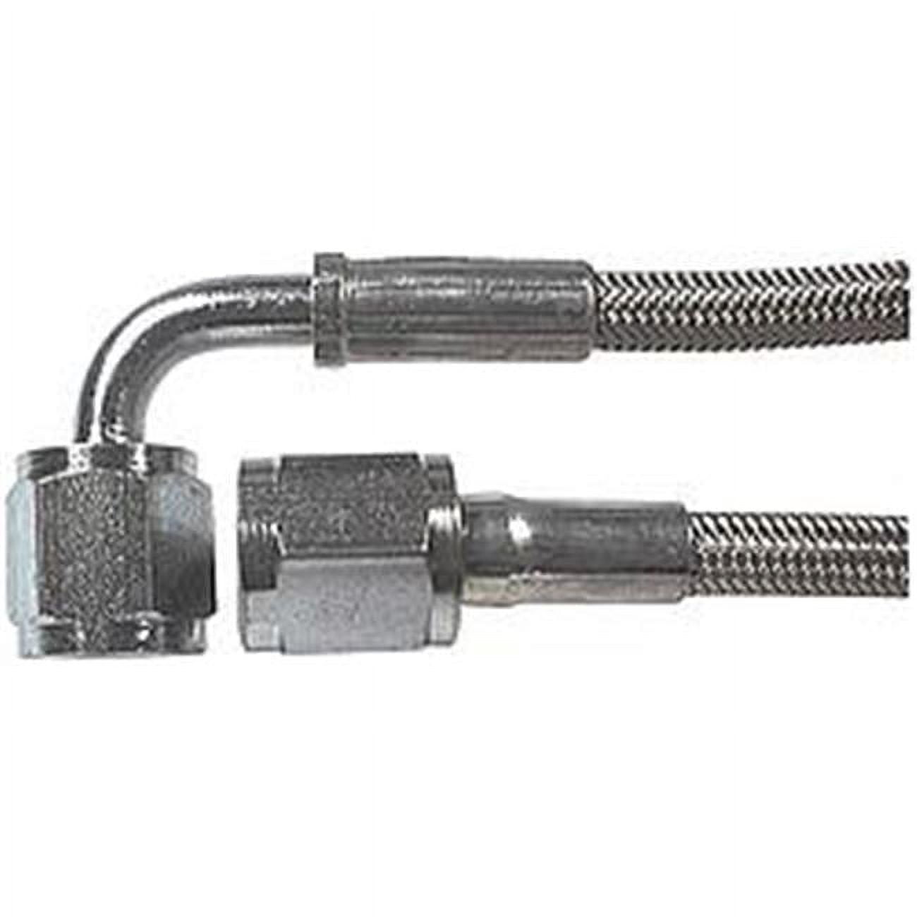 24 in. No. 3 Braided Steel Lines with -4 Stright Ends & -4 90 deg ...