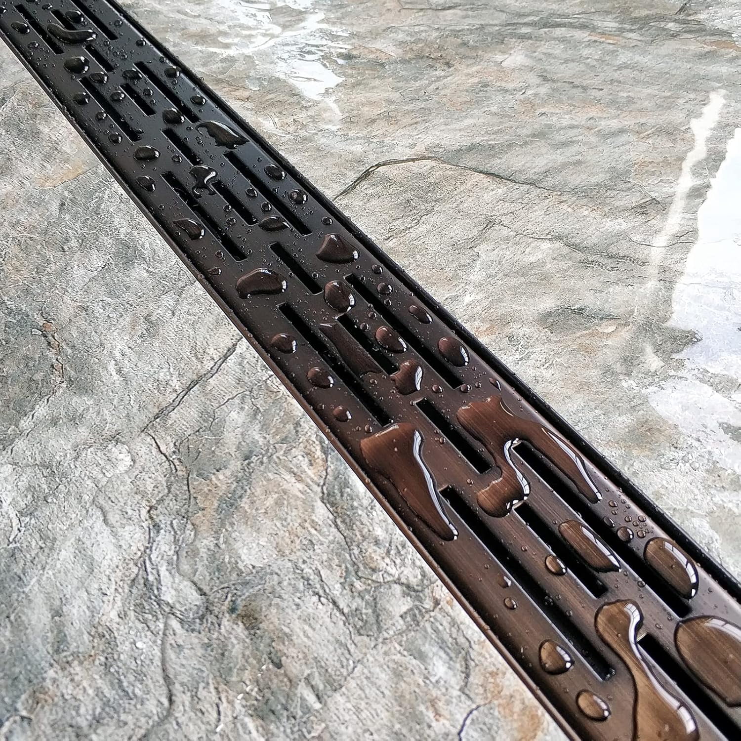 24-in Rectangular Linear Shower Drain with Brickwork Grate, 304 ...