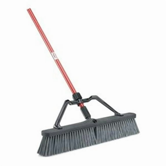 24 in. Rough Surface Heavy Duty Push Broom - Red - Walmart.com