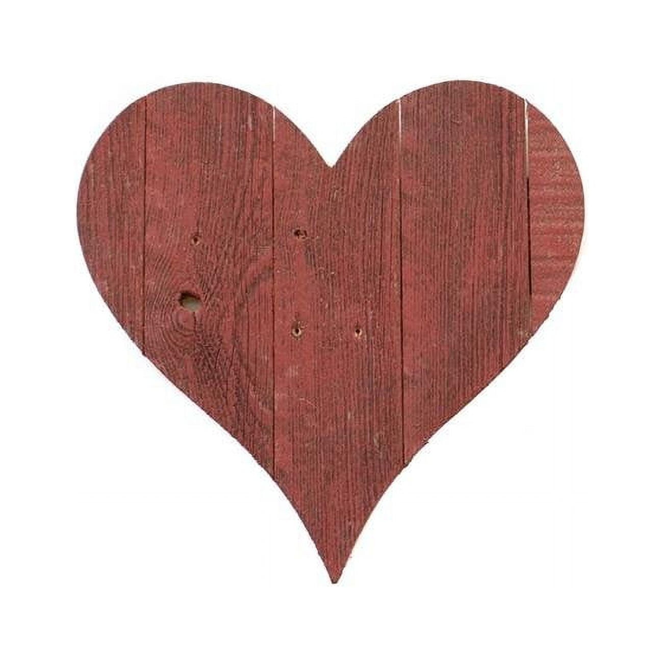 24 in. Rustic Farmhouse Red Large Wooden Heart - Walmart.com