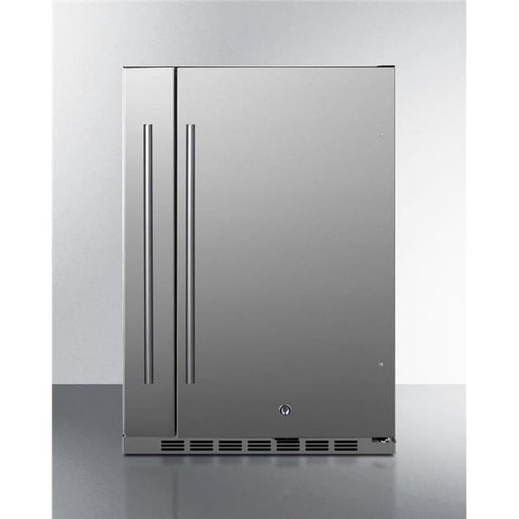 24 in. Shallow Depth Wide Outdoor Built-In All-Refrigerator with Slide ...