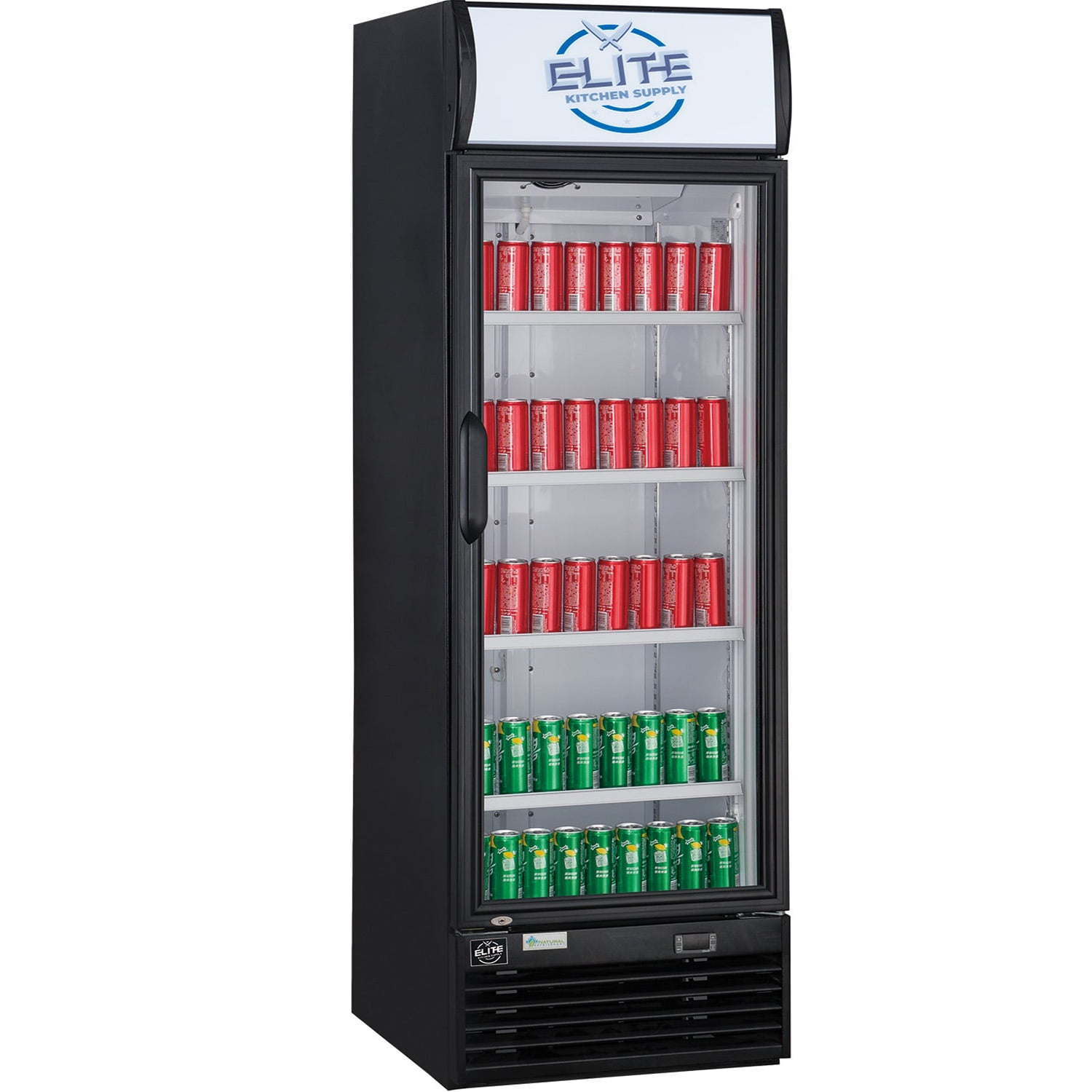 24 in. Single Glass Door Beverage Fridge, 11.47 Cu. ft. Commercial ...