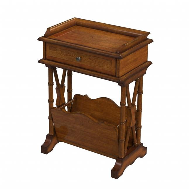 24 in. Solid & Manufactured Wood Rectangular End Table with Drawer ...
