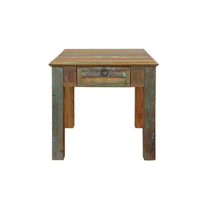 24 in. Solid Wood Square End Table with Drawer, Brown - Walmart.com
