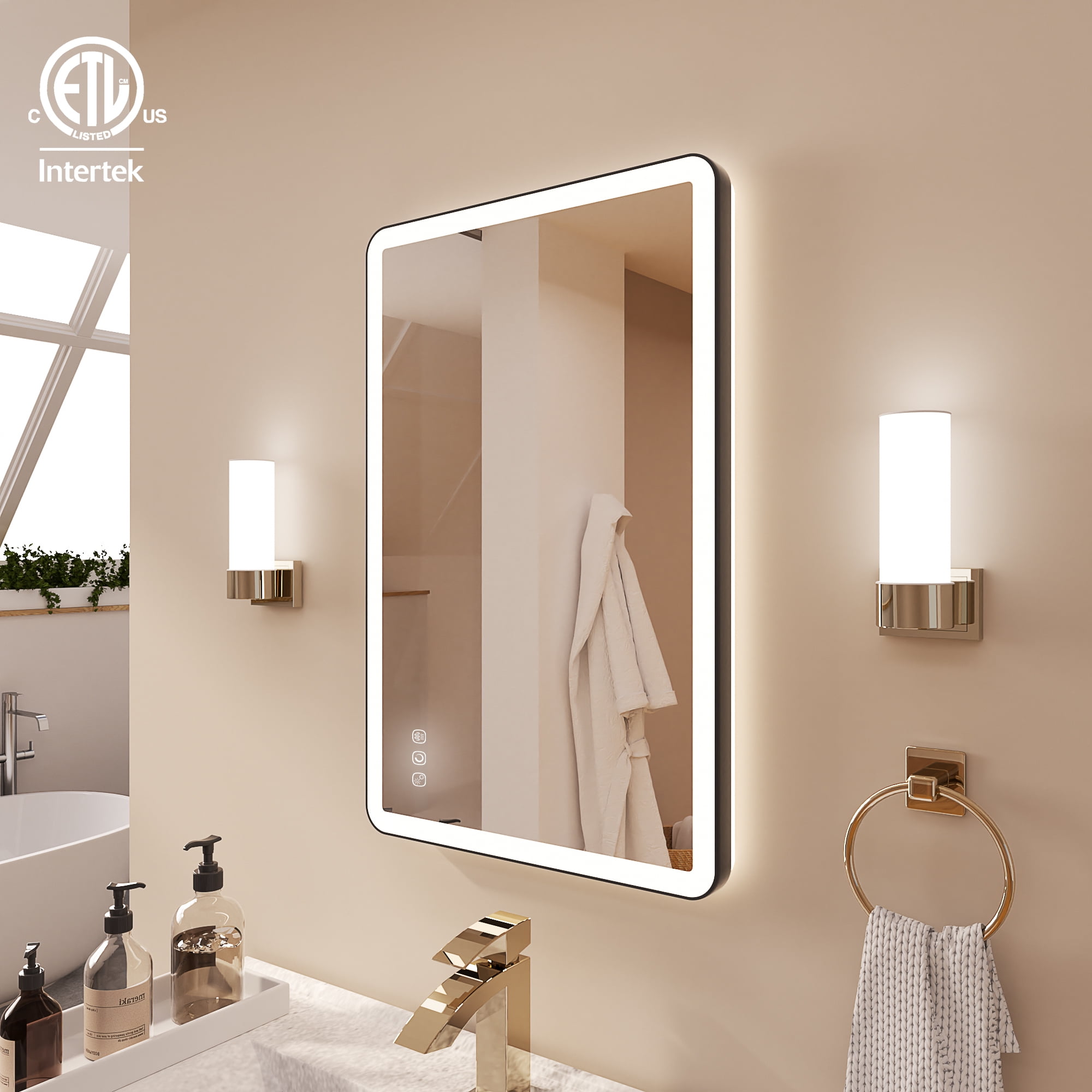 24 in. W x 16 in. H Rectangular Corner-round Border Ultra-bright LED ...