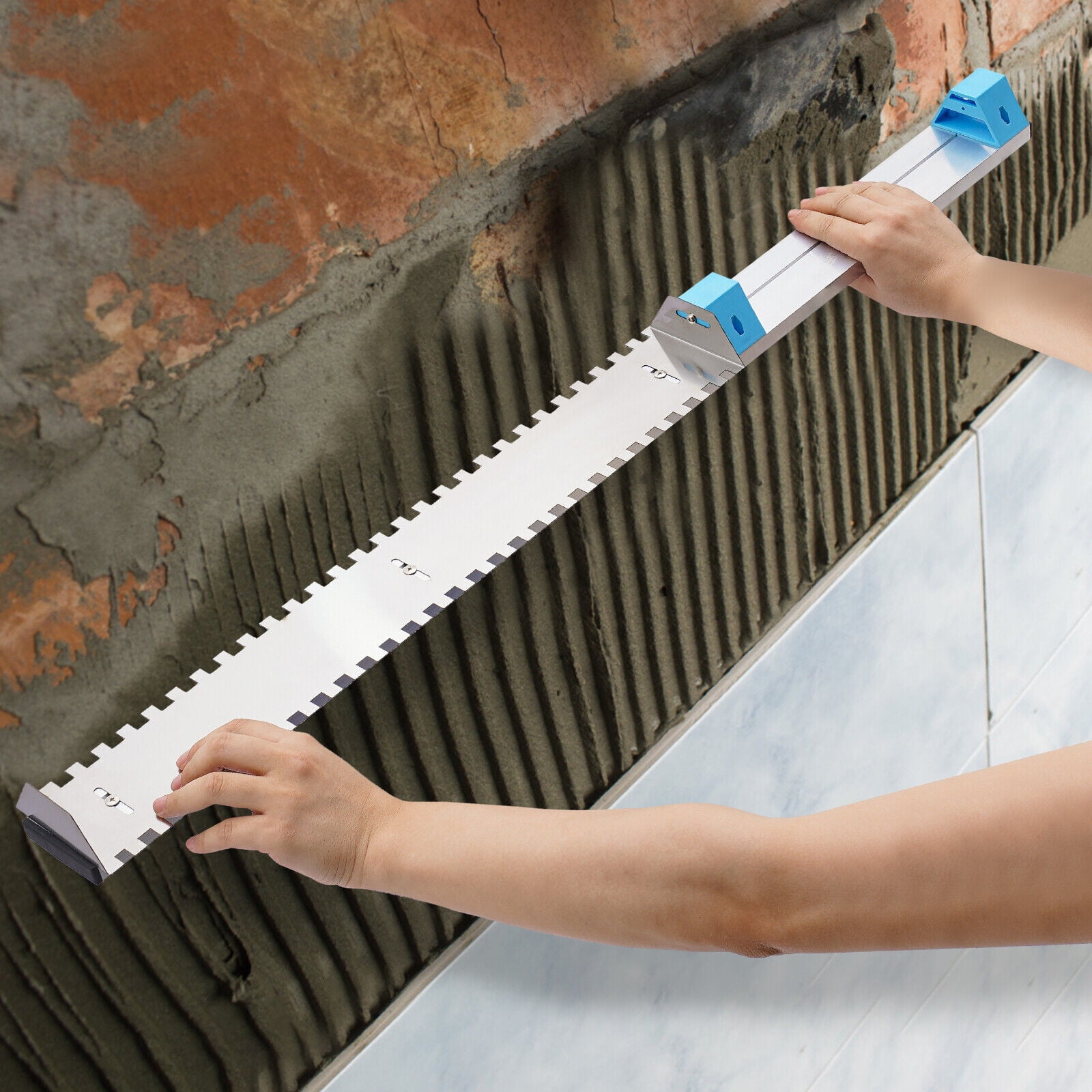 24 in Wall Tile Leveling Tool Square Notch Tiling Masonry Hand Trowel 2 ...
