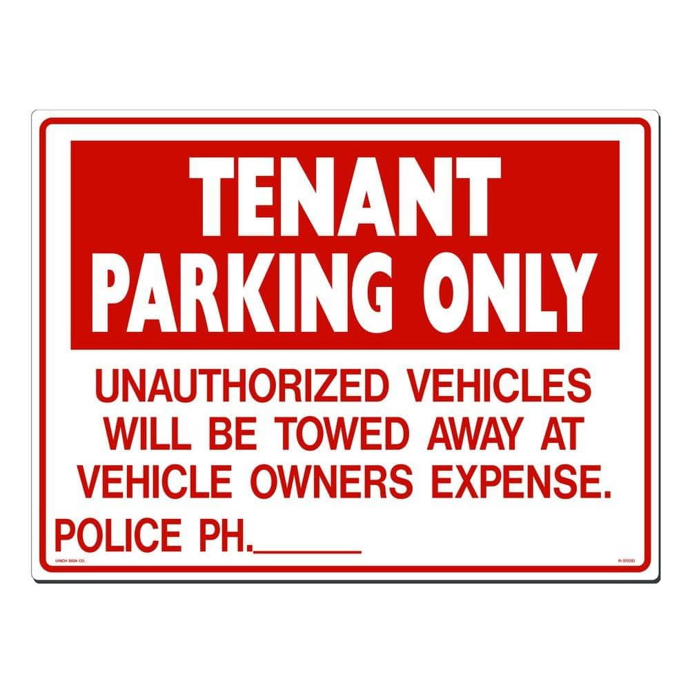 24 in. x 18 in. Tenant Parking Sign Printed on More Durable, Thicker ...