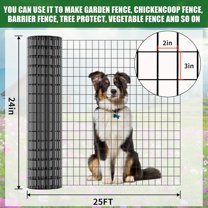 Black PVC Coated Welded Wire Fencing, 72in High x 100ft Long, 2 inch x ...
