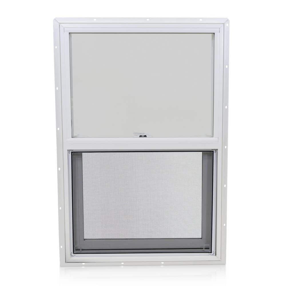 24 in. x 36 in. White Double-Pane Insulated Glass Vinyl Single Hung ...