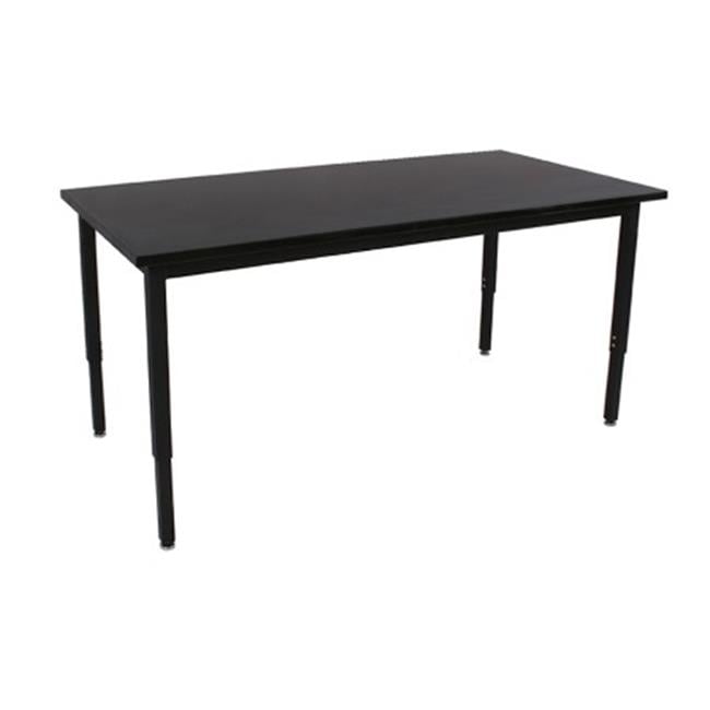 24 in. x 5 4 in. Fully Welded Lobo Table- Black Frame and Adjustable ...